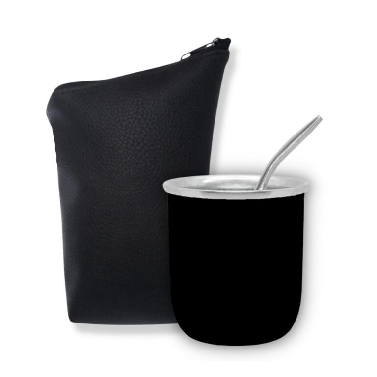 Kit Mate+Yerbera eco cuero + bombilla - Quattrum